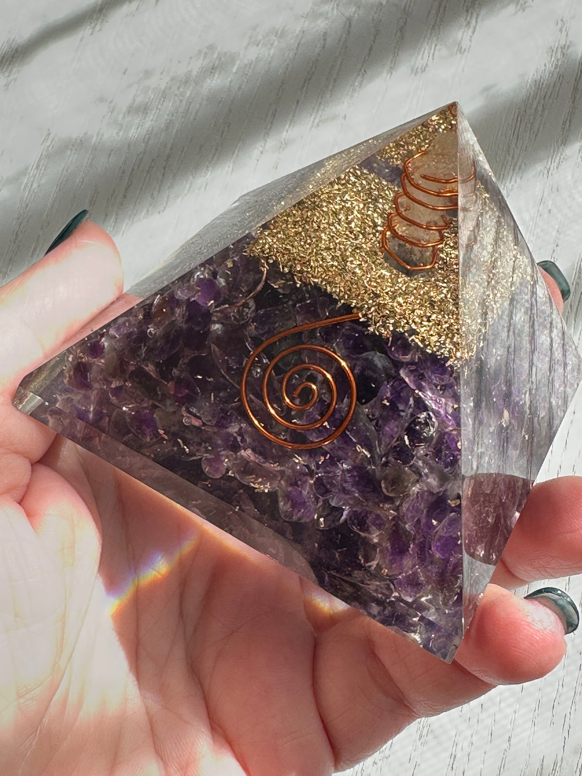 Orgonite Pyramid - Amethyst — Crystal Sanctuary Australia