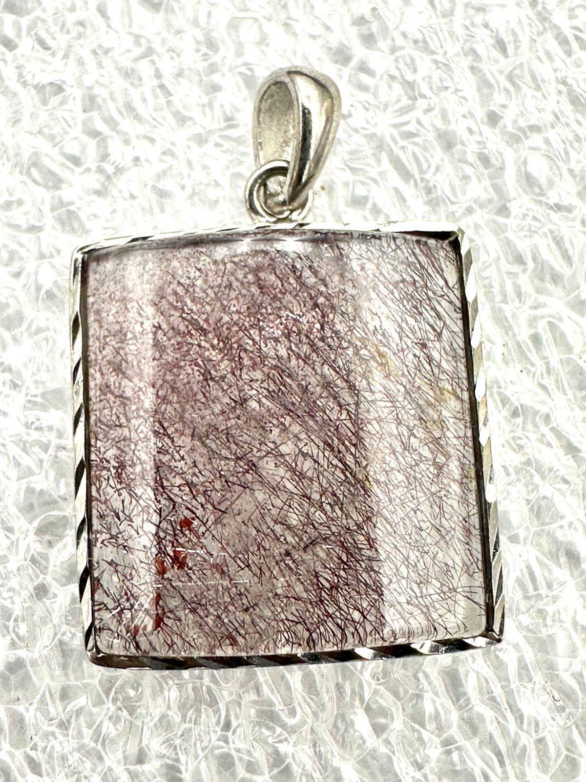Super Seven Square Silver Pendant — Crystal Sanctuary Australia