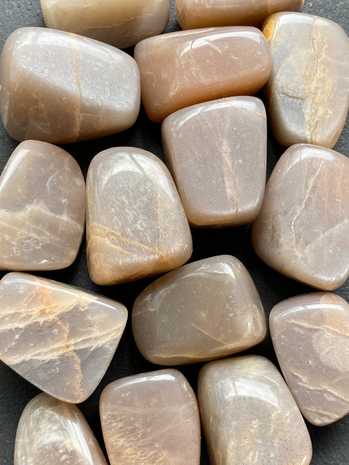 Peach Moonstone Tumbled Stone (rectangle) — Crystal Sanctuary Australia