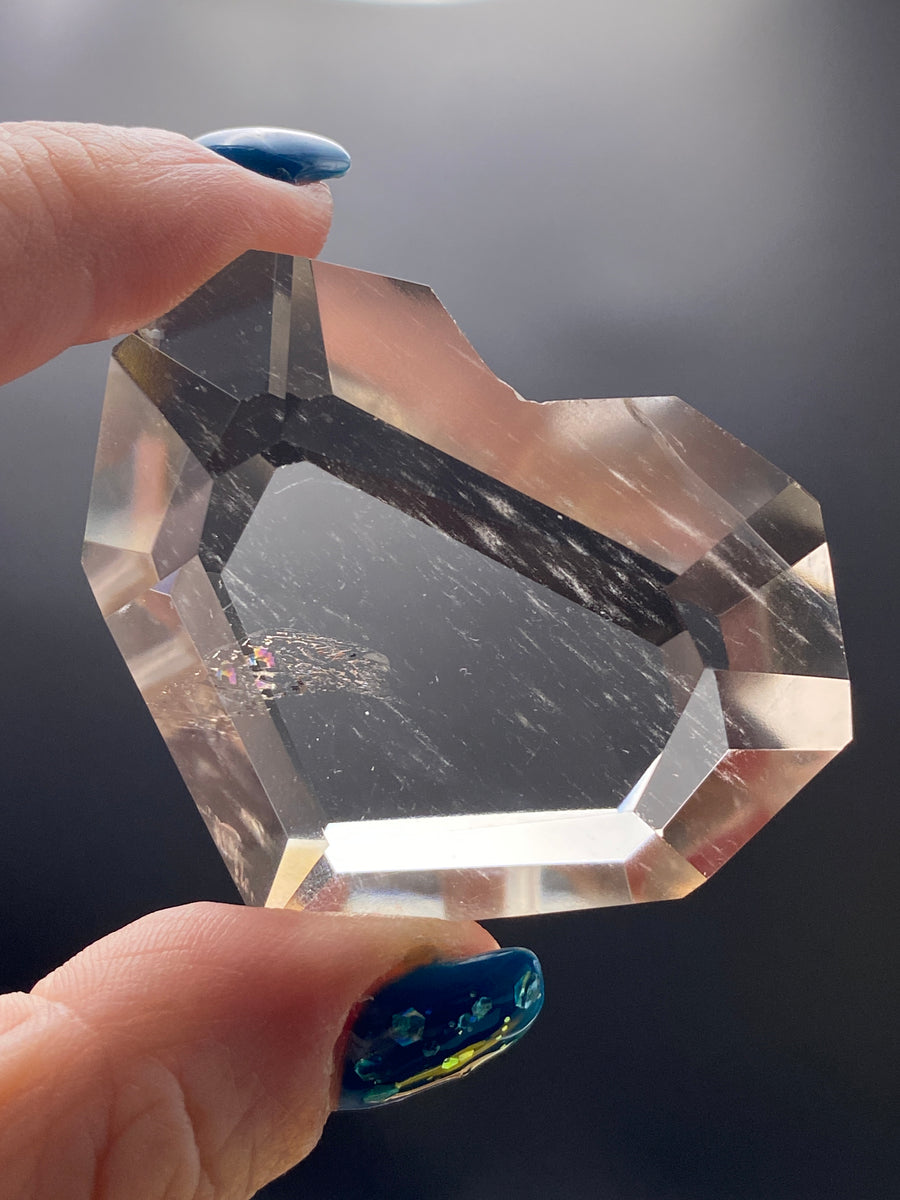 Clear Quartz Geometric Hearts - Various Choices – Crystal Sanctuary ...