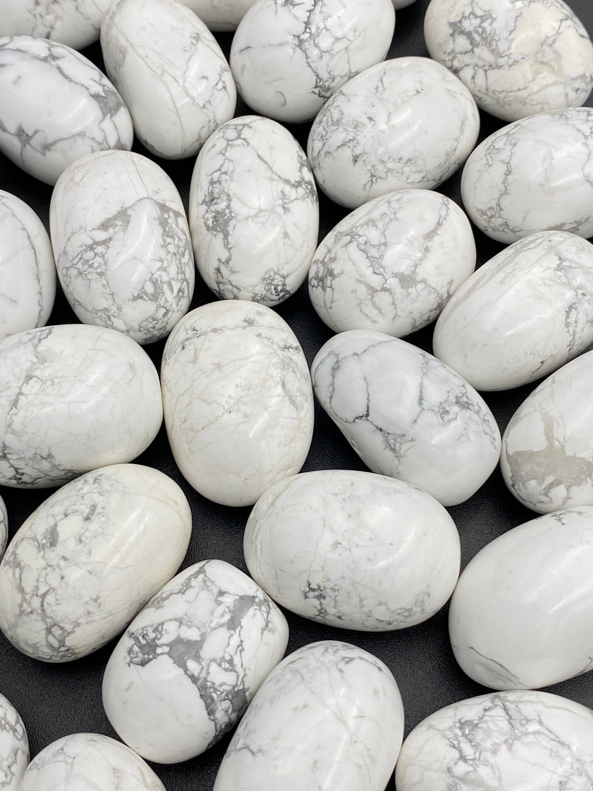 Howlite Tumbled Stones - Oval — Crystal Sanctuary Australia