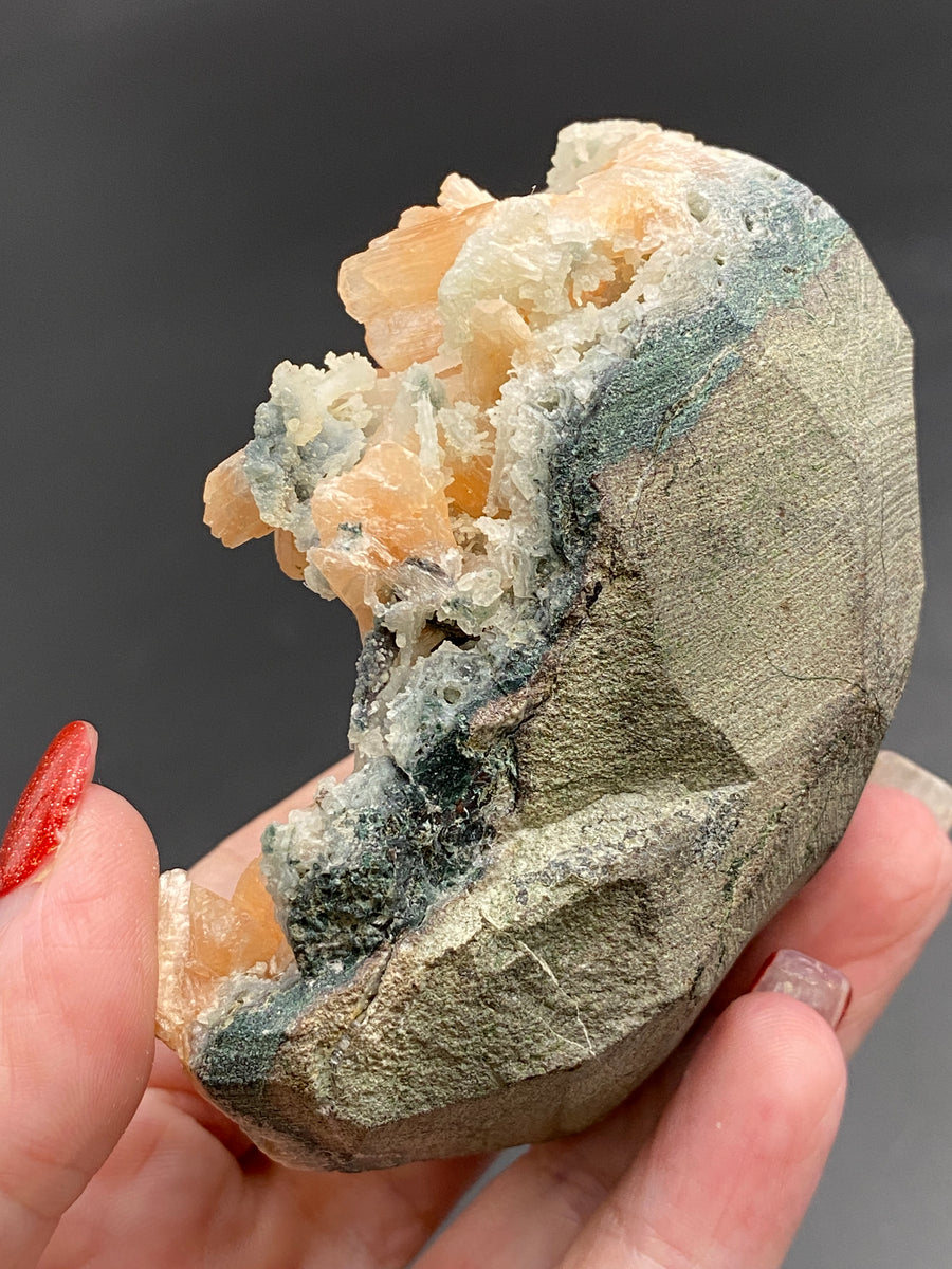 Peach Stilbite and Zeolite Raw Specimen – Crystal Sanctuary Australia